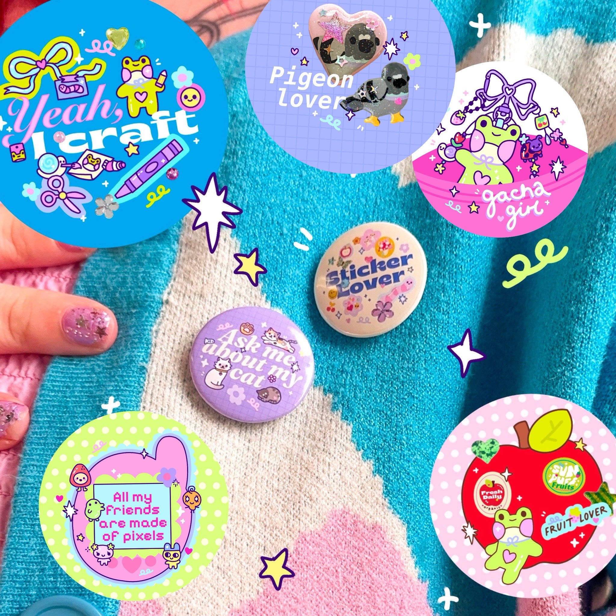 Button Badges – Sun Puff